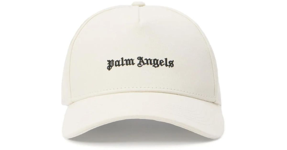Palm Angels Classic Logo Embroidered Baseball Cap in Natural | Lyst UK
