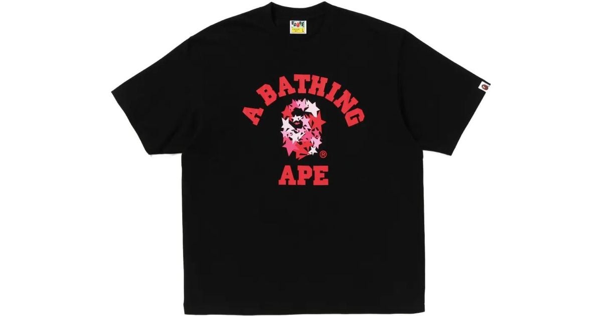 A Bathing Ape Star-Logo T-Shirt in Black for Men | Lyst UK