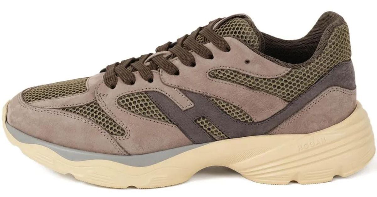 Hogan Logo-Appliqué Panelled Sneakers in Brown for Men | Lyst UK