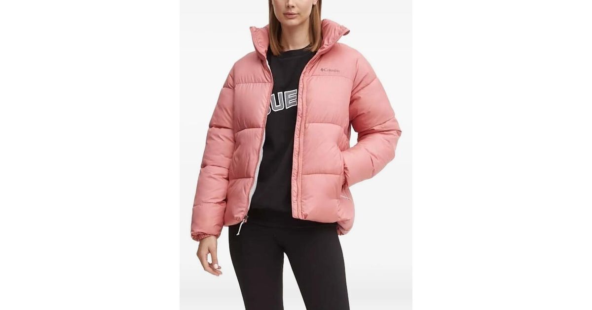 Columbia Puffect Ii Quilted Turtleneck Puffer Jacket in Pink | Lyst