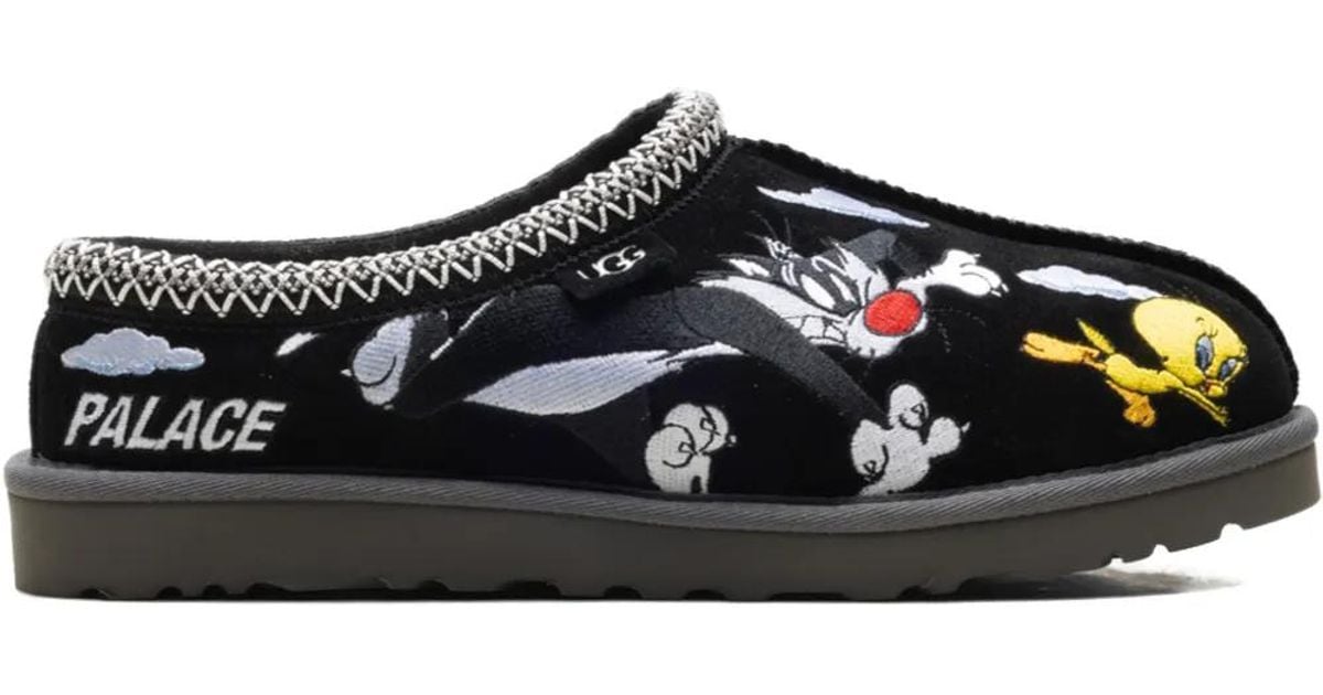 UGG Tasman Cartoon-Embroidered Slippers in Black for Men | Lyst