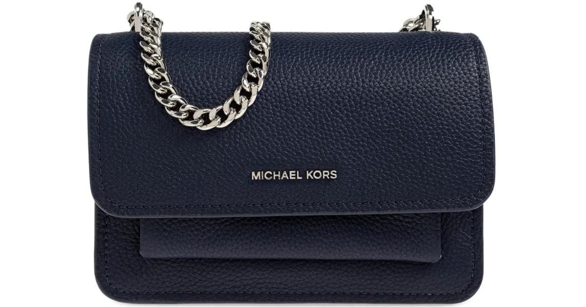 MICHAEL Michael Kors Claire Chain Leather Cross Body Bag in Blue | Lyst
