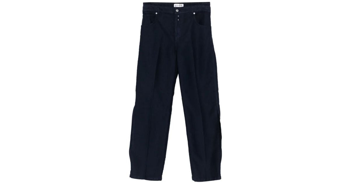 Victoria Beckham Split-Detail Trousers in Blue | Lyst UK