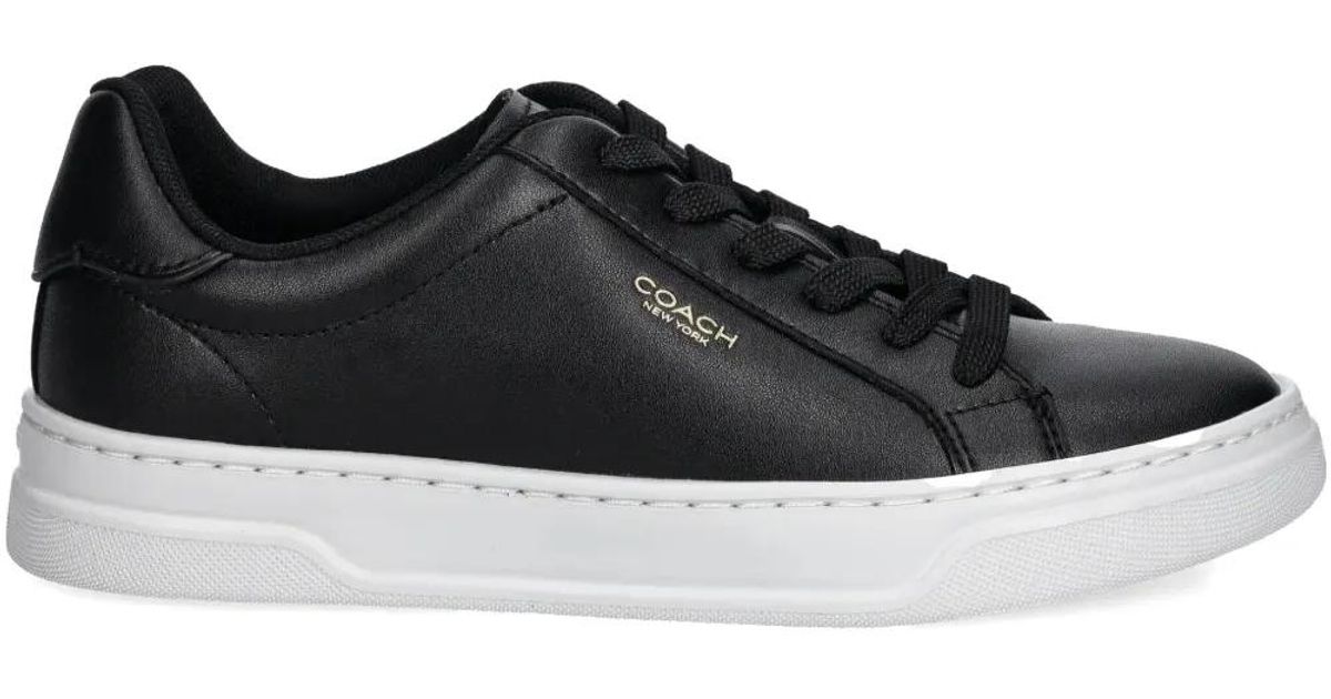 COACH High Line Optic Leather Trainers in Black | Lyst UK