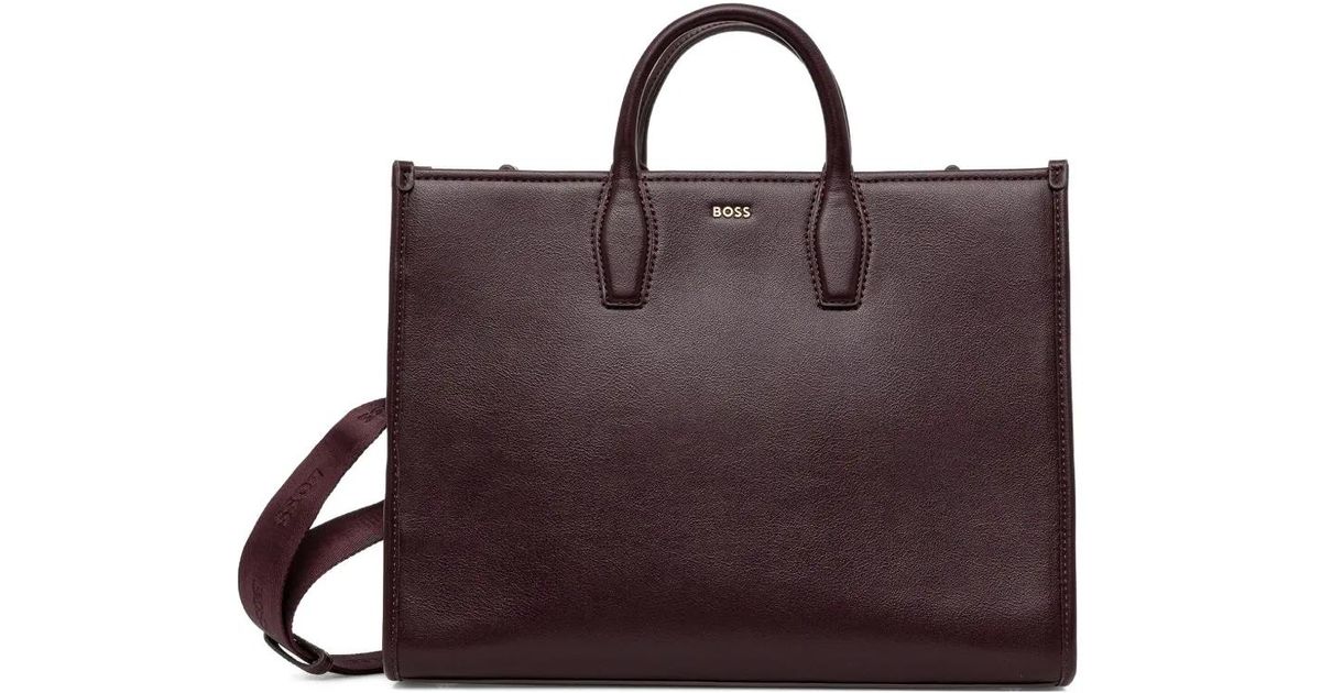 BOSS Top Handle Satchel in Brown | Lyst UK