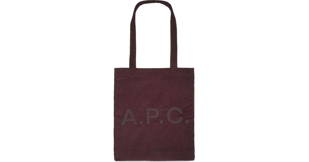 A.P.C. Logo-appliqué Corduroy Tote Bag in Purple | Lyst UK