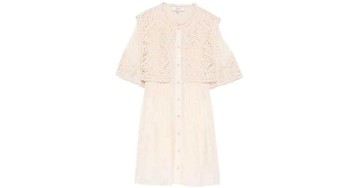 Sea Adelina Lace Mini Dress in White | Lyst UK