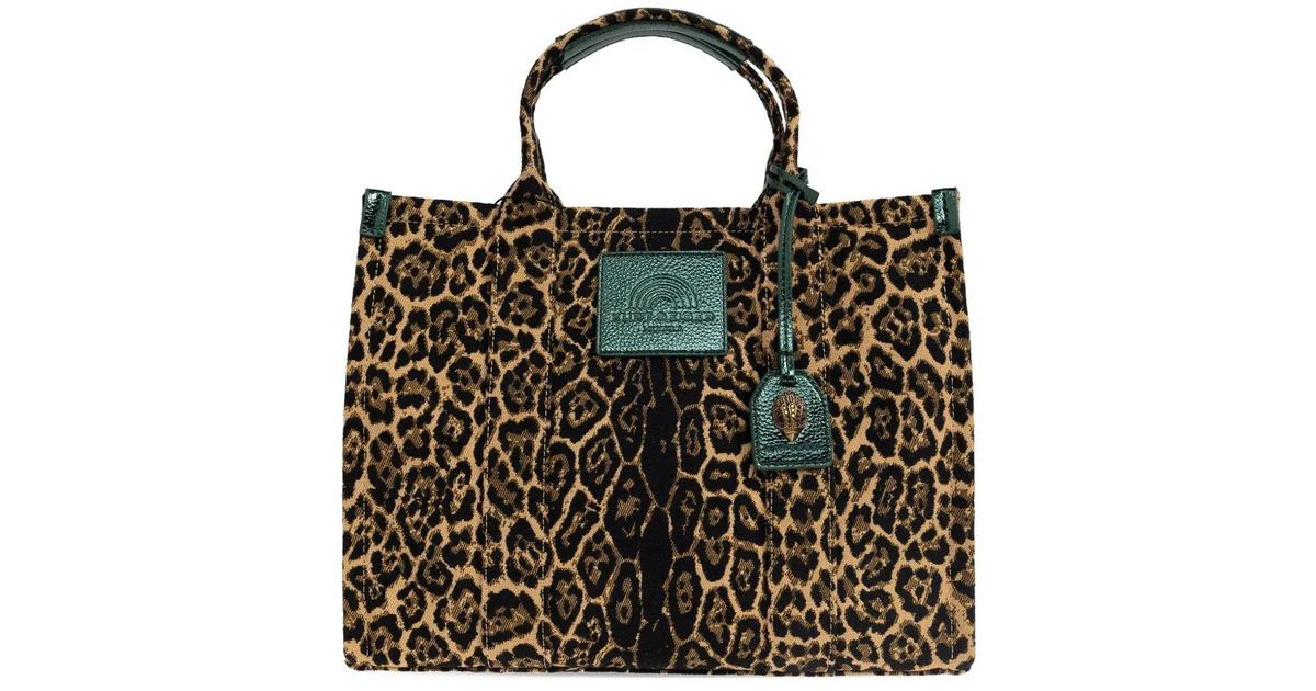 Kurt Geiger Southbank Leopard-Print Tote Bag in Black | Lyst UK