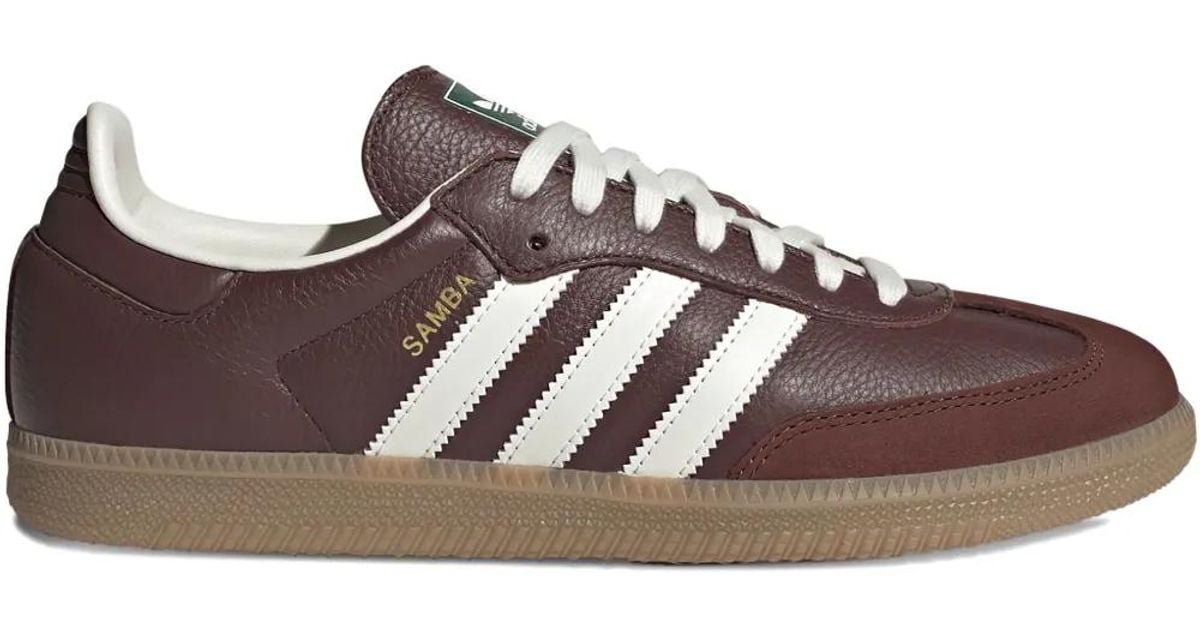adidas Samba Og Leather Sneakers in Brown | Lyst UK