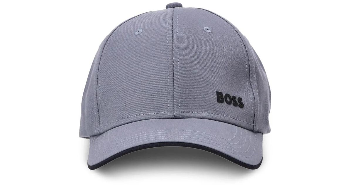 BOSS Logo Letteing-Patch Baseball Cap in Grey for Men | Lyst UK