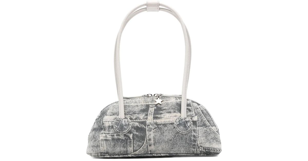 Marge Sherwood Printed Suede Shoulder Bag in White | Lyst