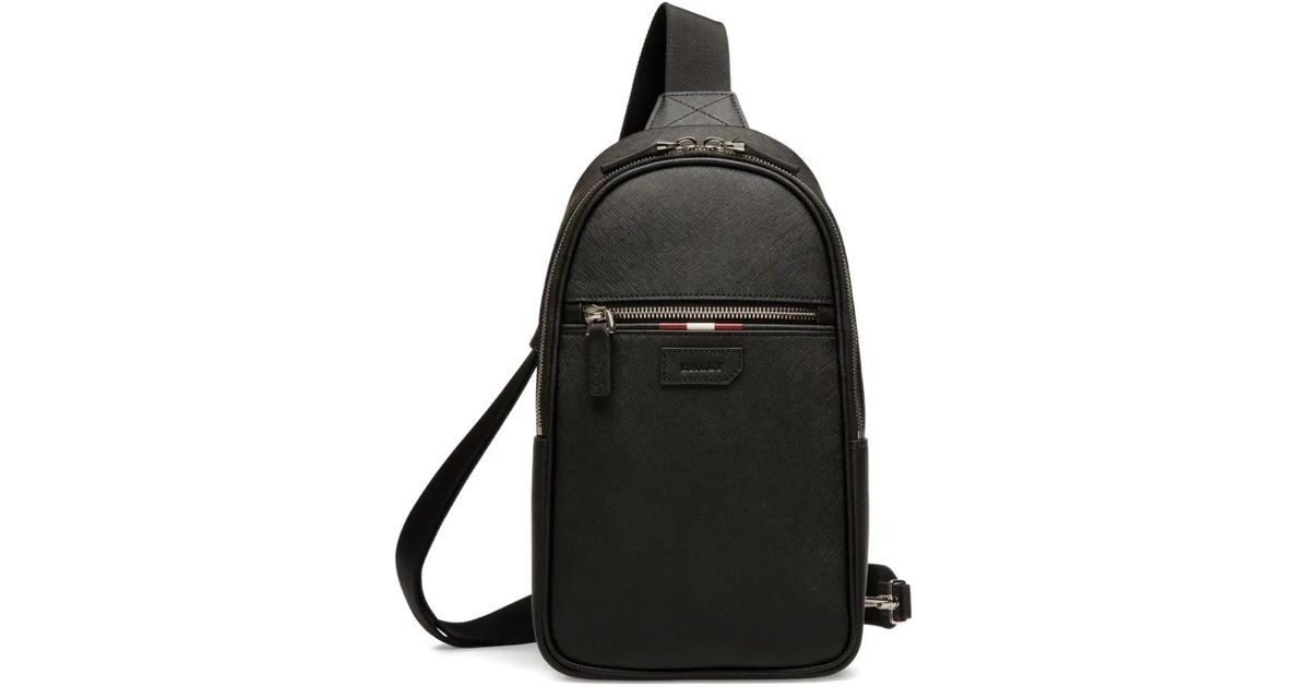 Bally Leather Sling Backpack in Black for Men | Lyst