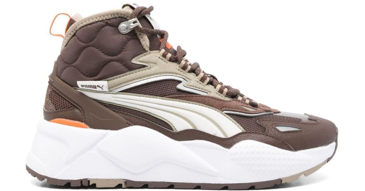 PUMA Rs-X Hi Sneakers in Brown | Lyst