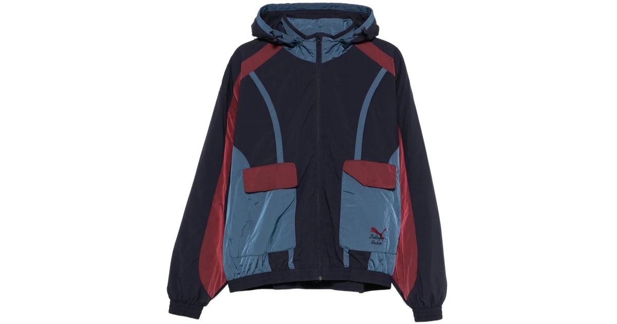 PUMA X Kidsuper Studios Panelled Hooded Jacket in Blue | Lyst