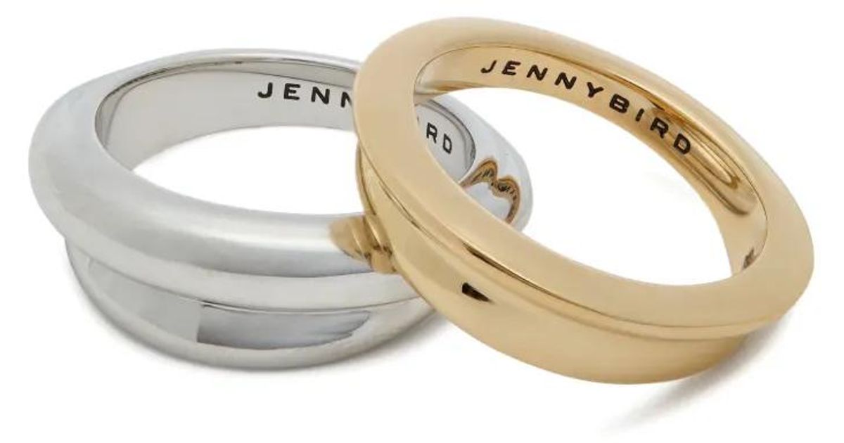 Jenny Bird Lennon Two Tone Ring (Set Of Two) in White | Lyst UK