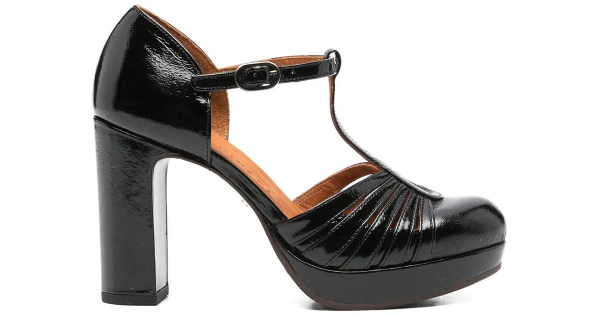 Chie Mihara 85Mm T-Bar Platform Pumps in Black | Lyst