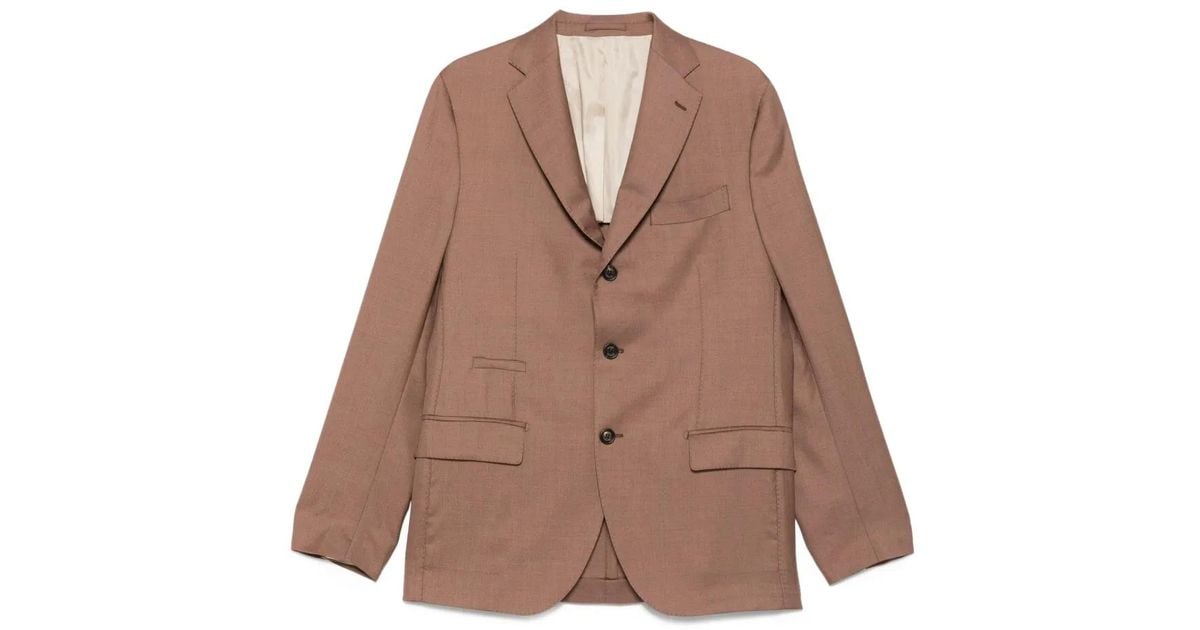 Eleventy Three-Button Suit in Brown for Men | Lyst UK