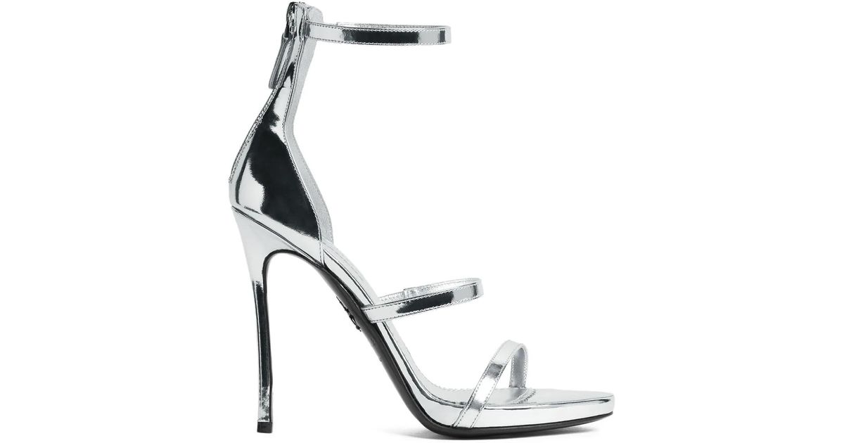 DSquared² Straps Laminated Sandals in White | Lyst UK
