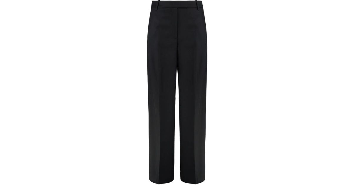 Calvin Klein Wide-Cut Trousers in Black | Lyst UK