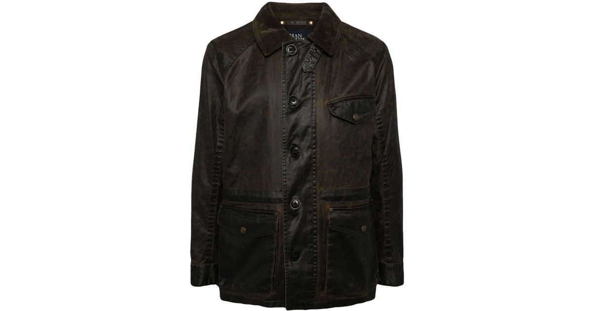 MAN ON THE BOON. Washed Wool Field Jacket in Black for Men | Lyst