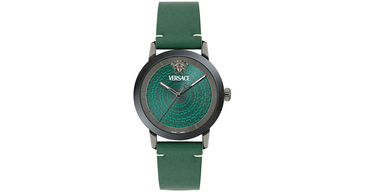 Versace Forest Green Leather Strap Watch for Men | Lyst UK
