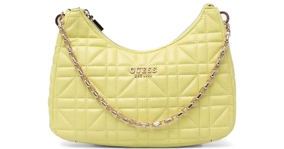 Guess Logo-Lettering Shoulder Bag in Yellow | Lyst