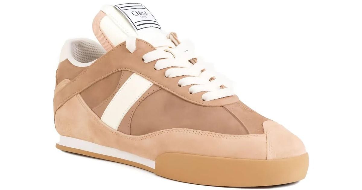 Chloé Kick Logo-Patch Sneakers in Natural | Lyst