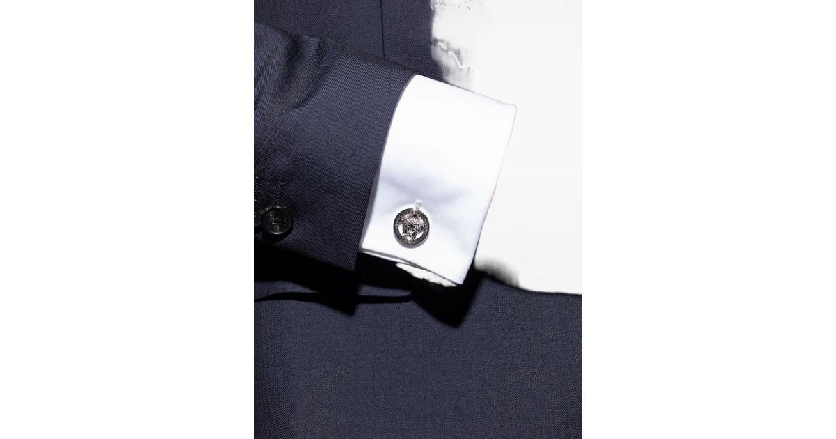 Versace Medusa Head Round-Shape Cufflinks in Blue for Men | Lyst UK