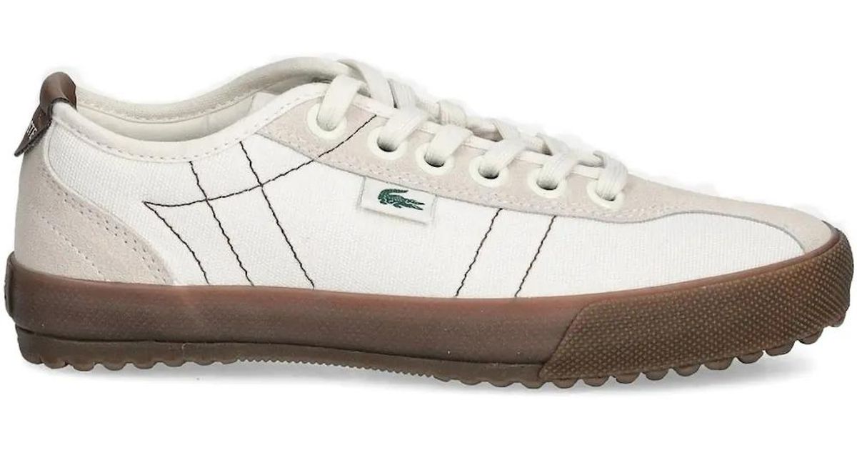 Lacoste Tonal-Stitching Detail Sneakers in White | Lyst