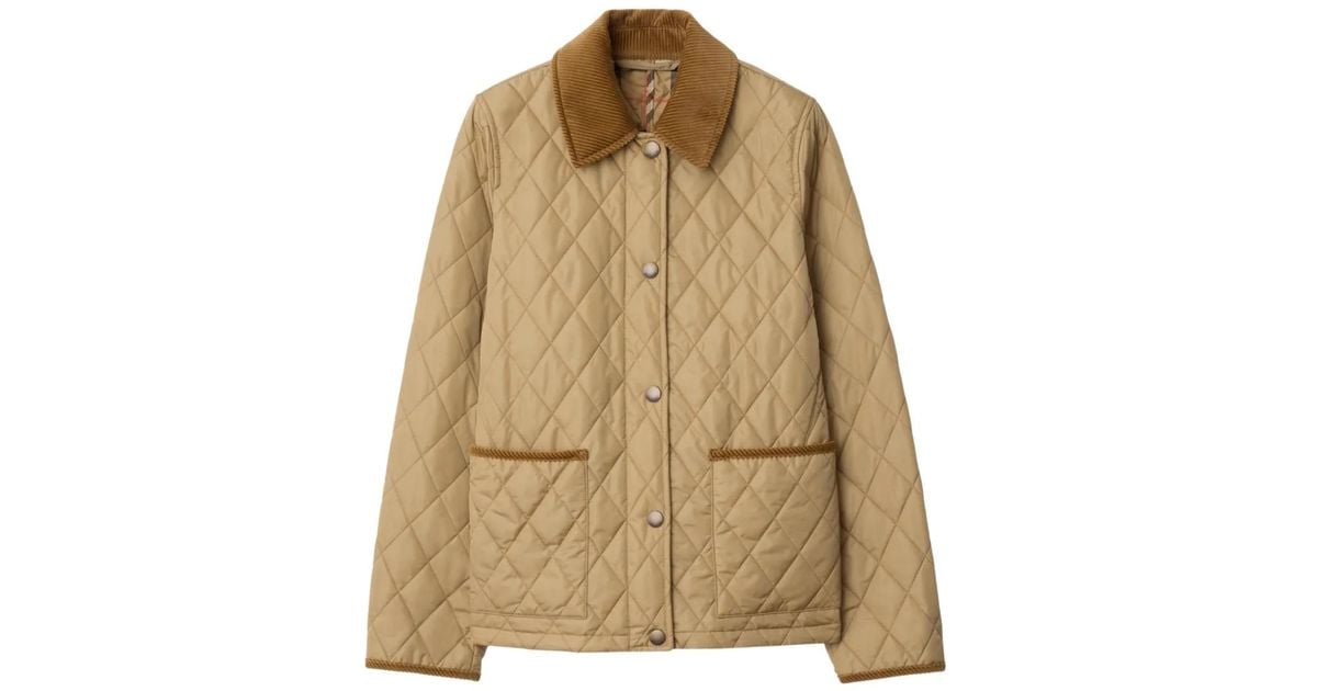 Burberry Quilted Jacket Sand/Flax in Natural | Lyst