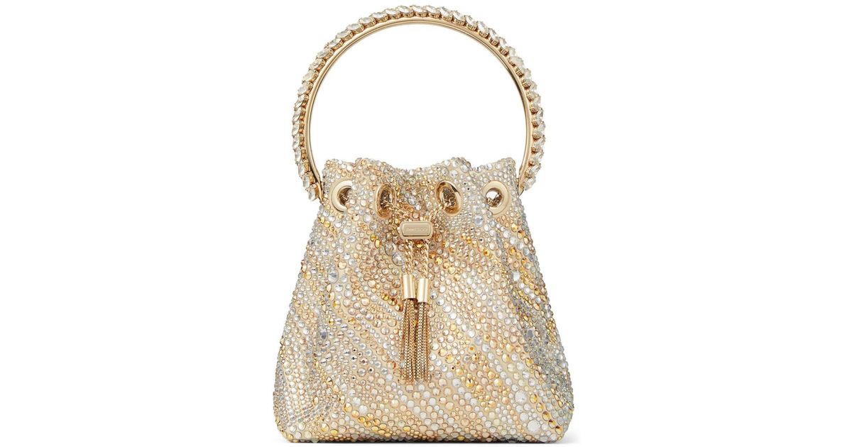Jimmy Choo Bon Bon Bucket Bag in Natural | Lyst UK