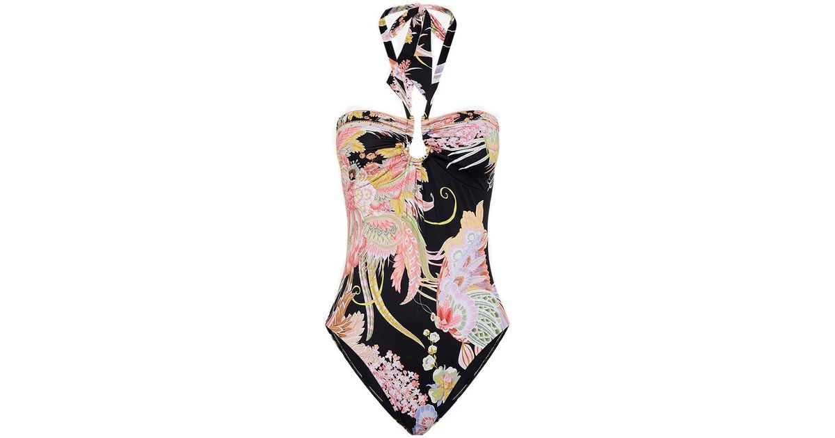 CAMILLA Lady Of The Moon Swimsuit in Black | Lyst UK