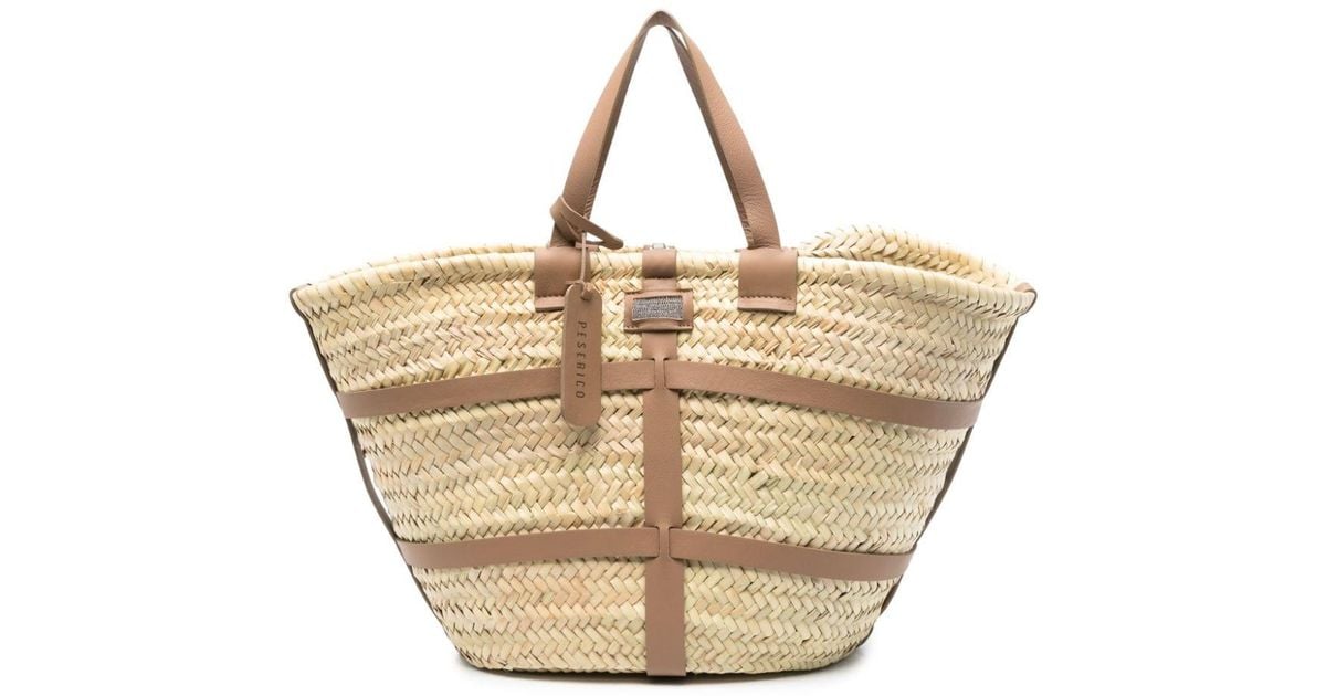 Peserico Woven Straw Beach Bag in Natural | Lyst
