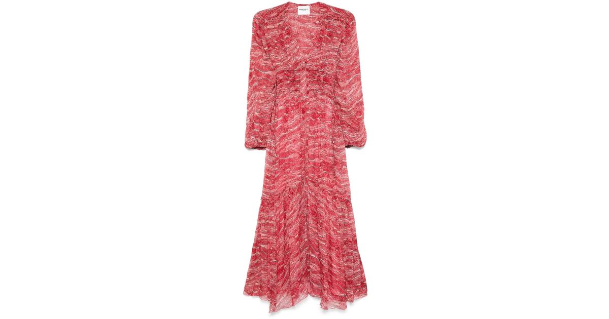 Isabel Marant Flowing Maxi Dress in Red | Lyst