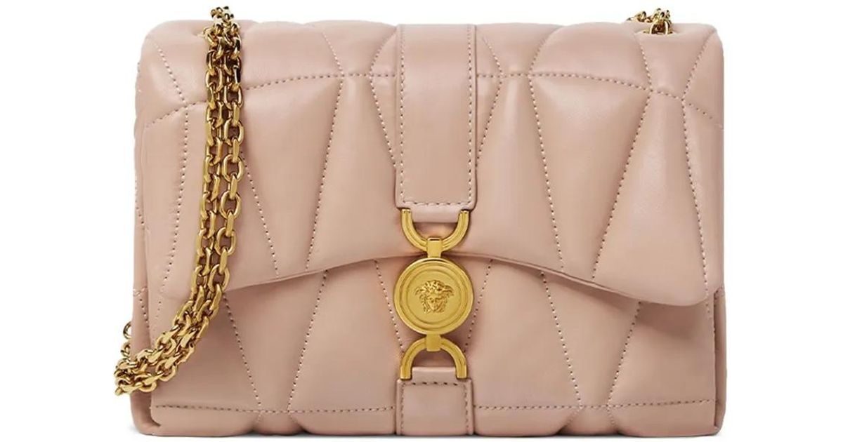 Versace Kleio Quilted Shoulder Bag in Pink | Lyst