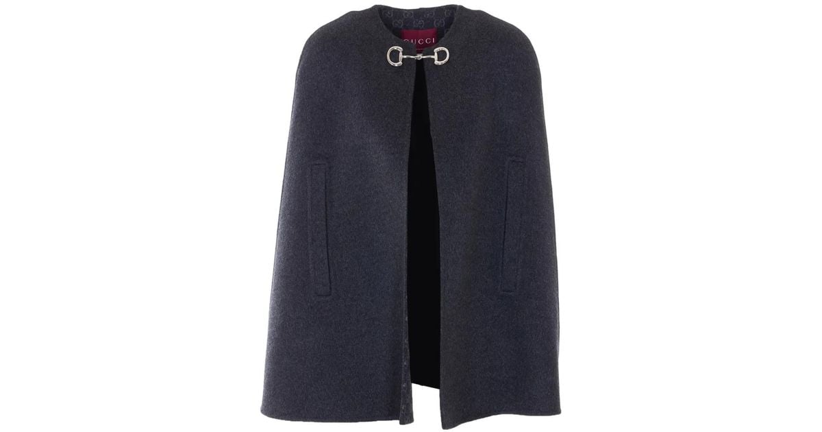 Gucci Horsebit-Closure Cape in Blue | Lyst UK