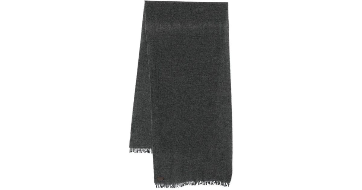 Canali Fringed Scarf in Grey for Men | Lyst UK