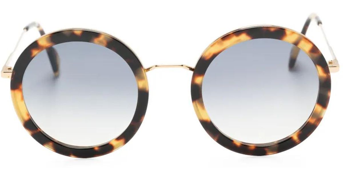 Andy Wolf Tortoiseshell-Effect Round-Frame Sunglasses in Brown | Lyst UK