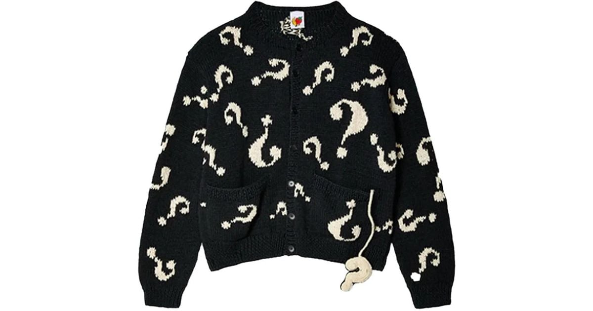 Sky High Farm Question Mark Cardigan in Black for Men | Lyst