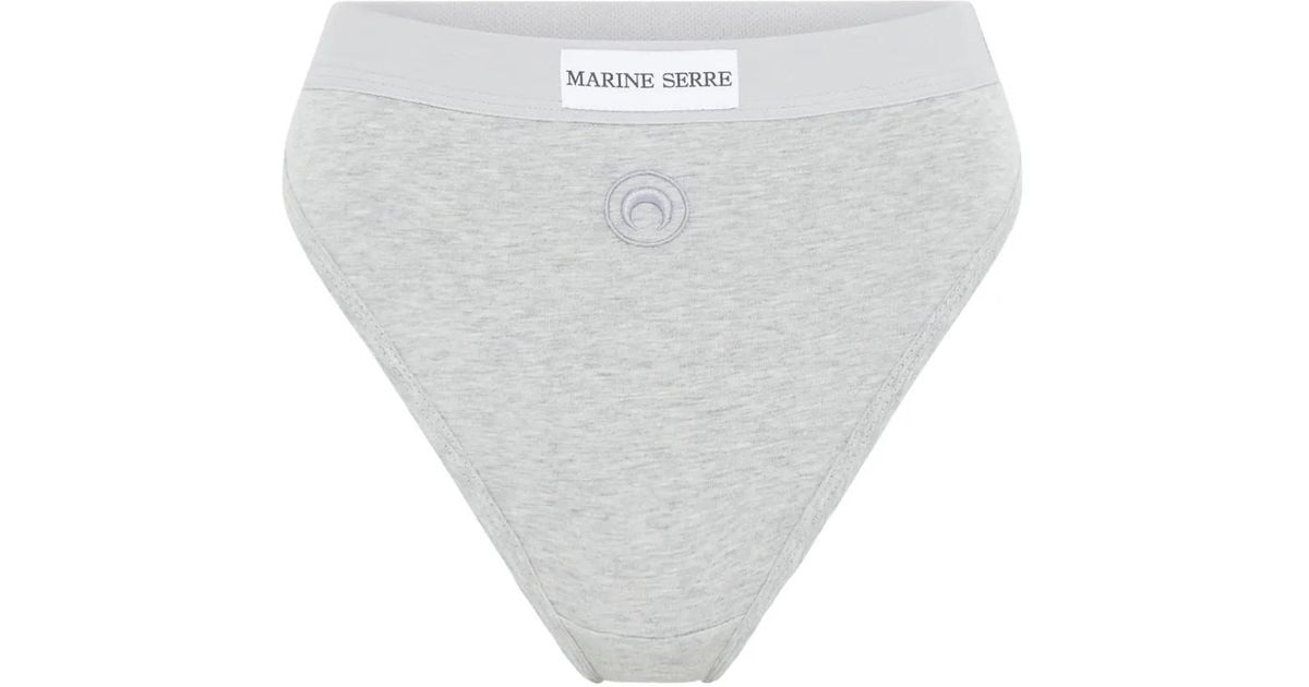 Marine Serre Moon-Logo Jersey Briefs in Gray | Lyst