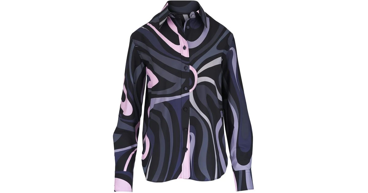 PUCCI Printed Top in Blue | Lyst UK