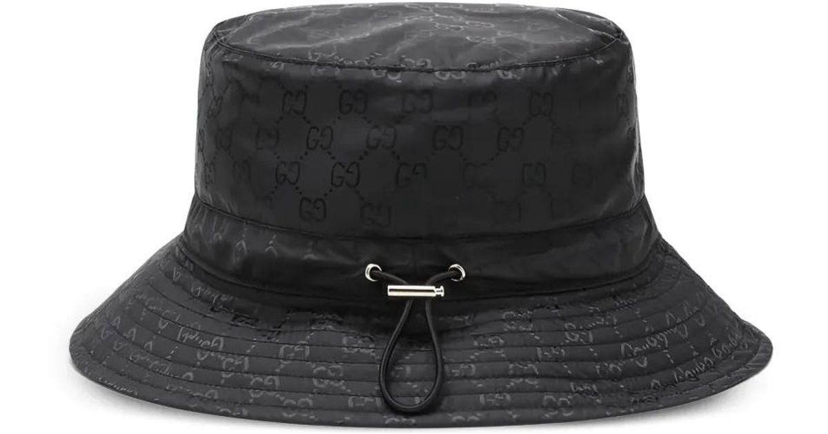 Gucci Reversible Gg Monogram Buckle Hat in Black | Lyst UK