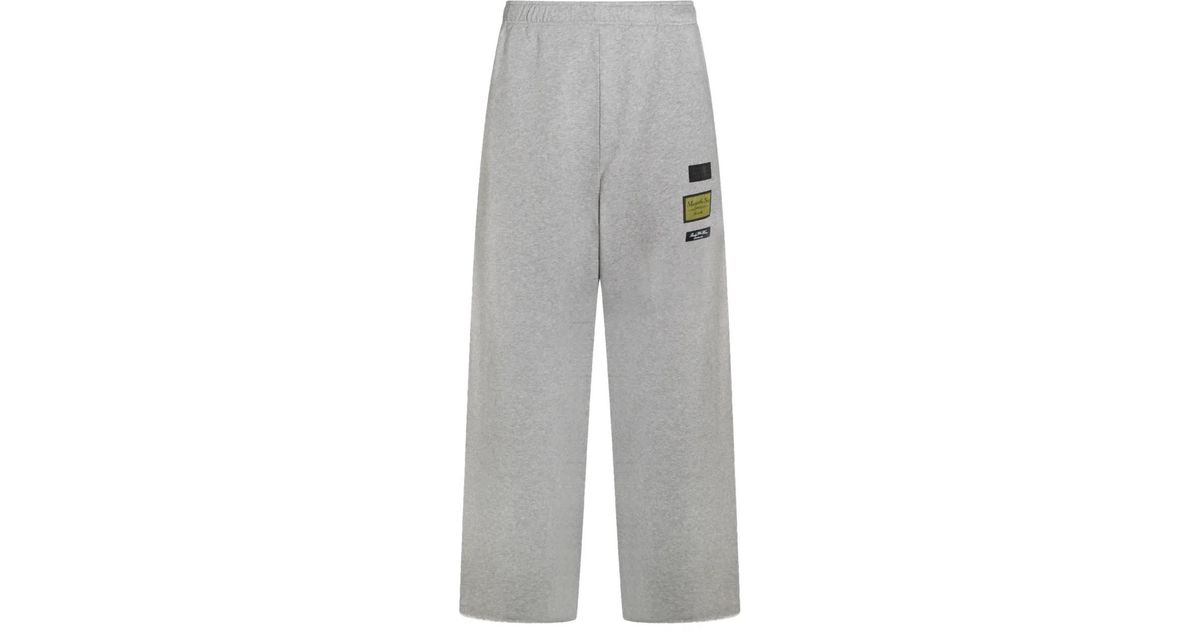 MM6 by Maison Margiela Patch-Pocket Track Pants in Grey for Men | Lyst UK