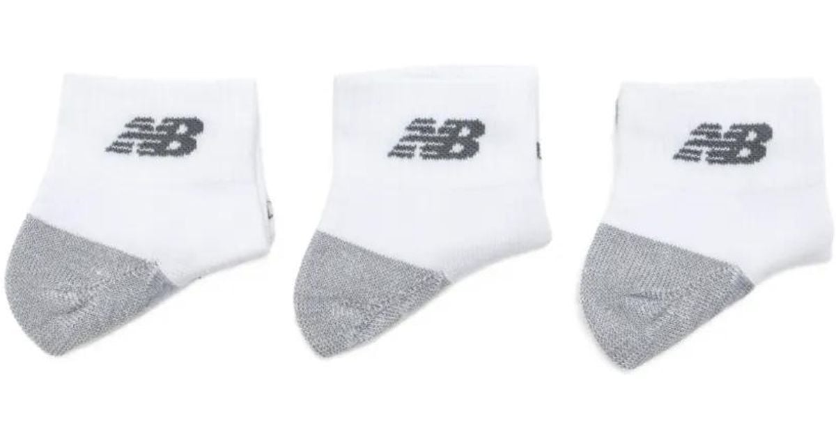 New Balance Logo Socks in White | Lyst UK