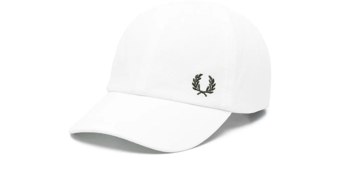 Fred Perry Pique Classic Cap Accessories in White for Men | Lyst UK