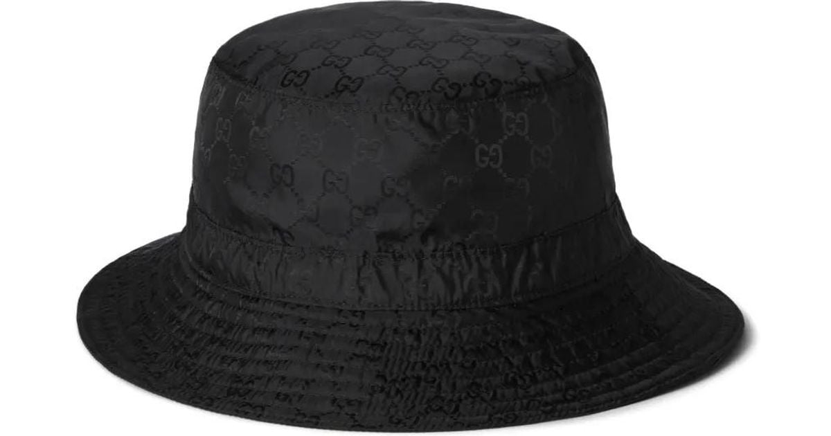 Gucci Gg Embroidery Packable Hat in Black | Lyst