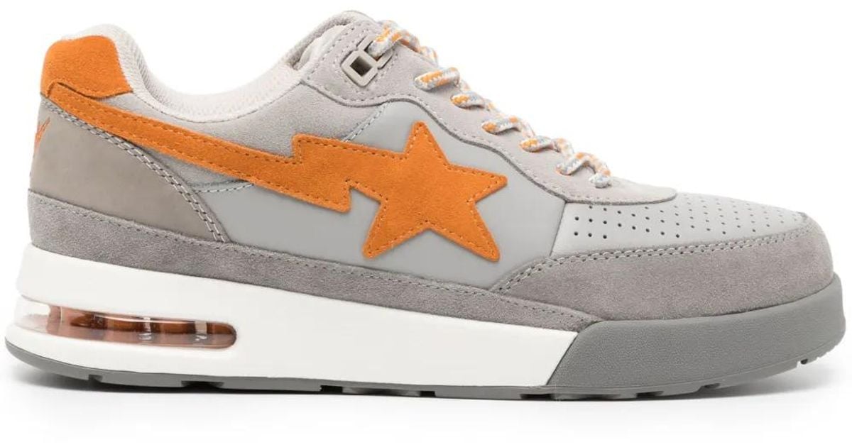 A Bathing Ape Road Sta #1 Leather Sneakers in Gray for Men | Lyst