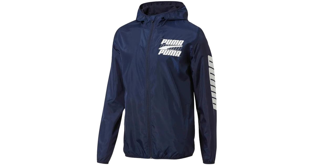 PUMA Rebel Windbreaker in Blue for Men | Lyst UK