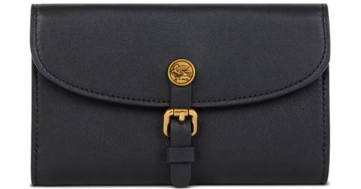 Etro Pony Leather Wallet in Black | Lyst UK