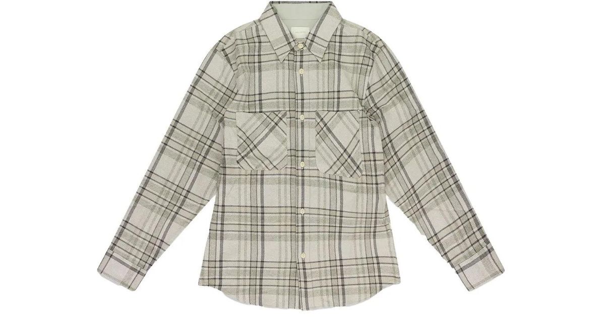 Aimé Leon Dore Plaid-Pattern Cotton Shirt in White for Men | Lyst UK
